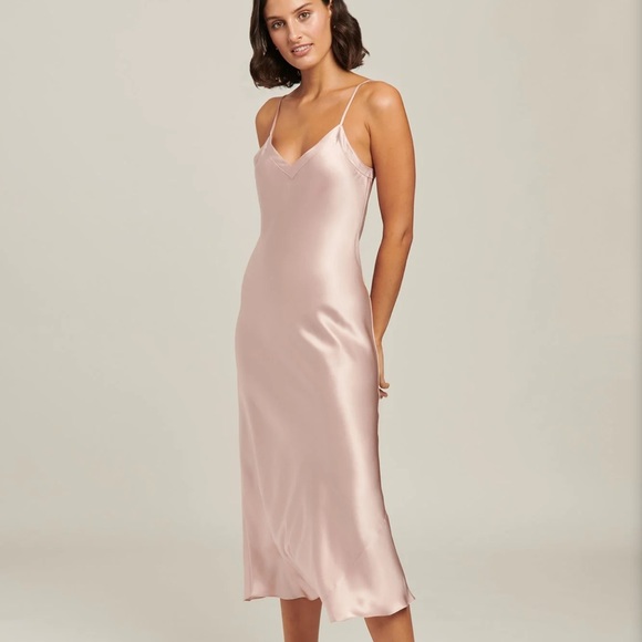 Ginia | Intimates & Sleepwear | Nwt Ginia 0 Silk Slip Silver Pink ...